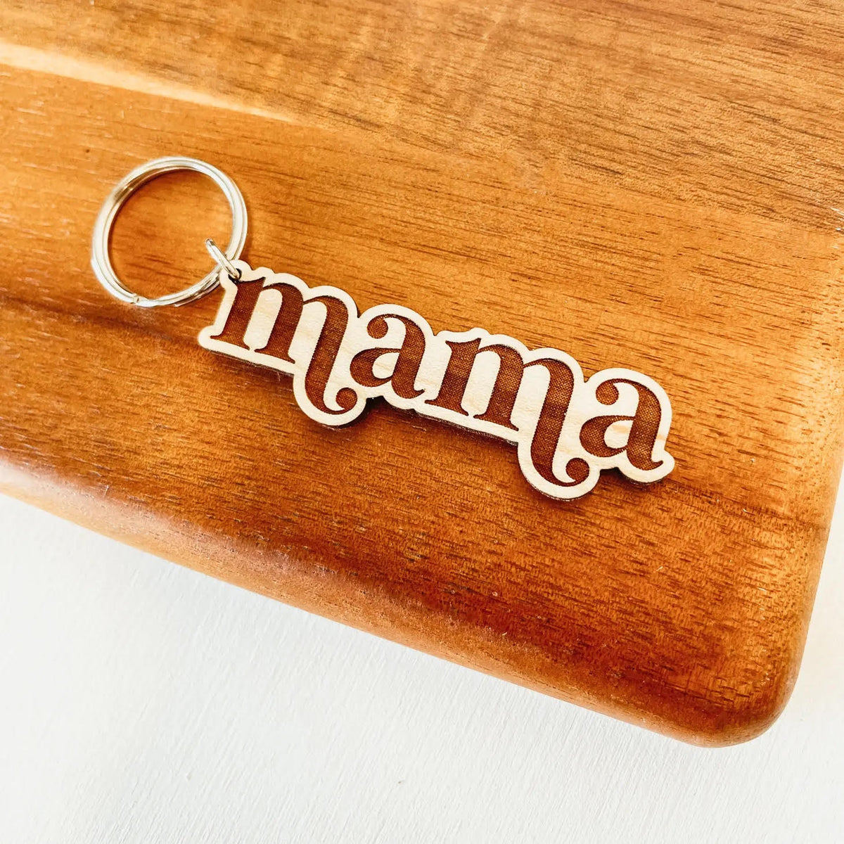 Mama Wooden Keychain